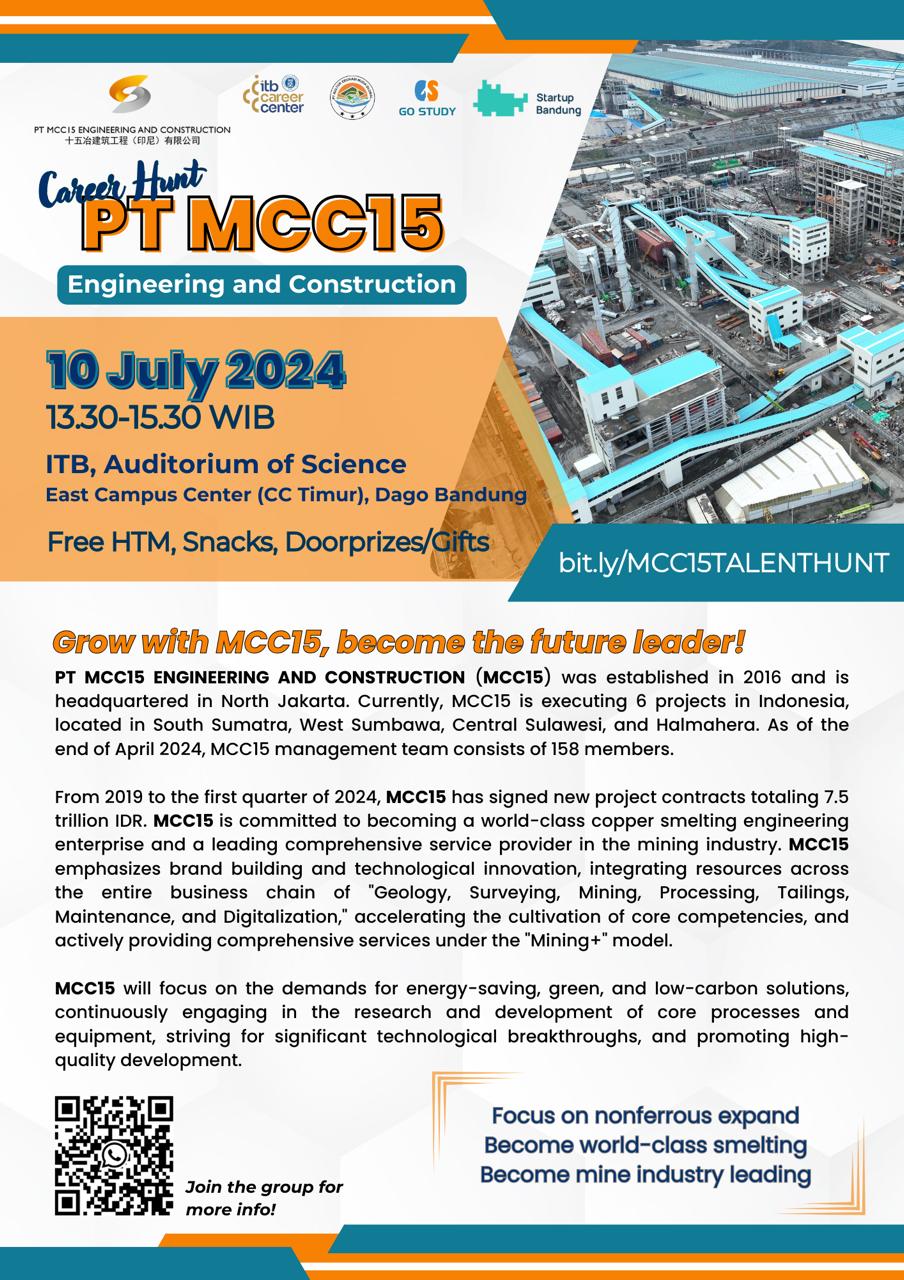ITB Career Center - [SEMINAR] CAREER HUNT PT.MCC15 ENGINEERING and ...